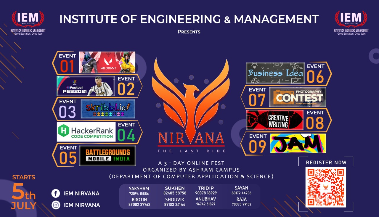 A 3-DAY inter-college fest of Institute of Engineering & Management ...