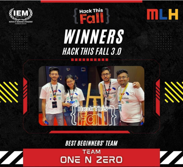 Team One n Zero won Hack This Fall 3.0 - IEM Group