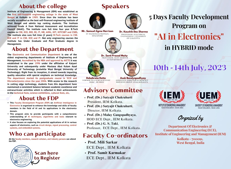 Faculty Development Program organized by IEM ECE department - IEM Group