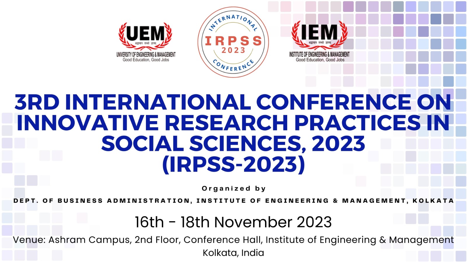 3rd International Conference on Innovative Research Practices in Social ...