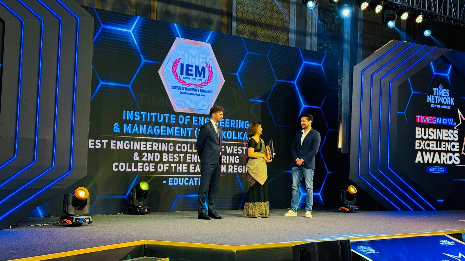 IEM has received Best Engineering College in by Times Now - IEM Group